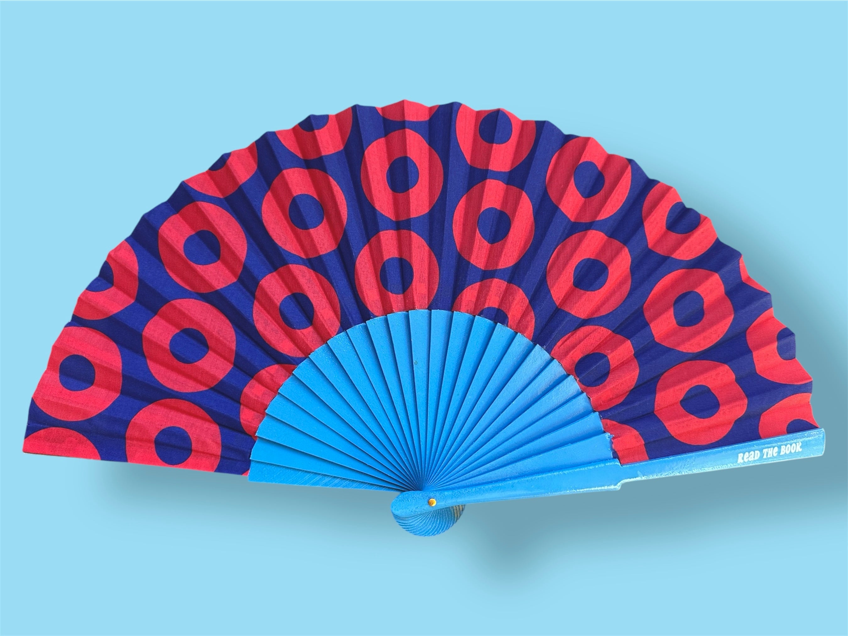 Donut Hand Fan - Blue Red – Needle Rock Threads