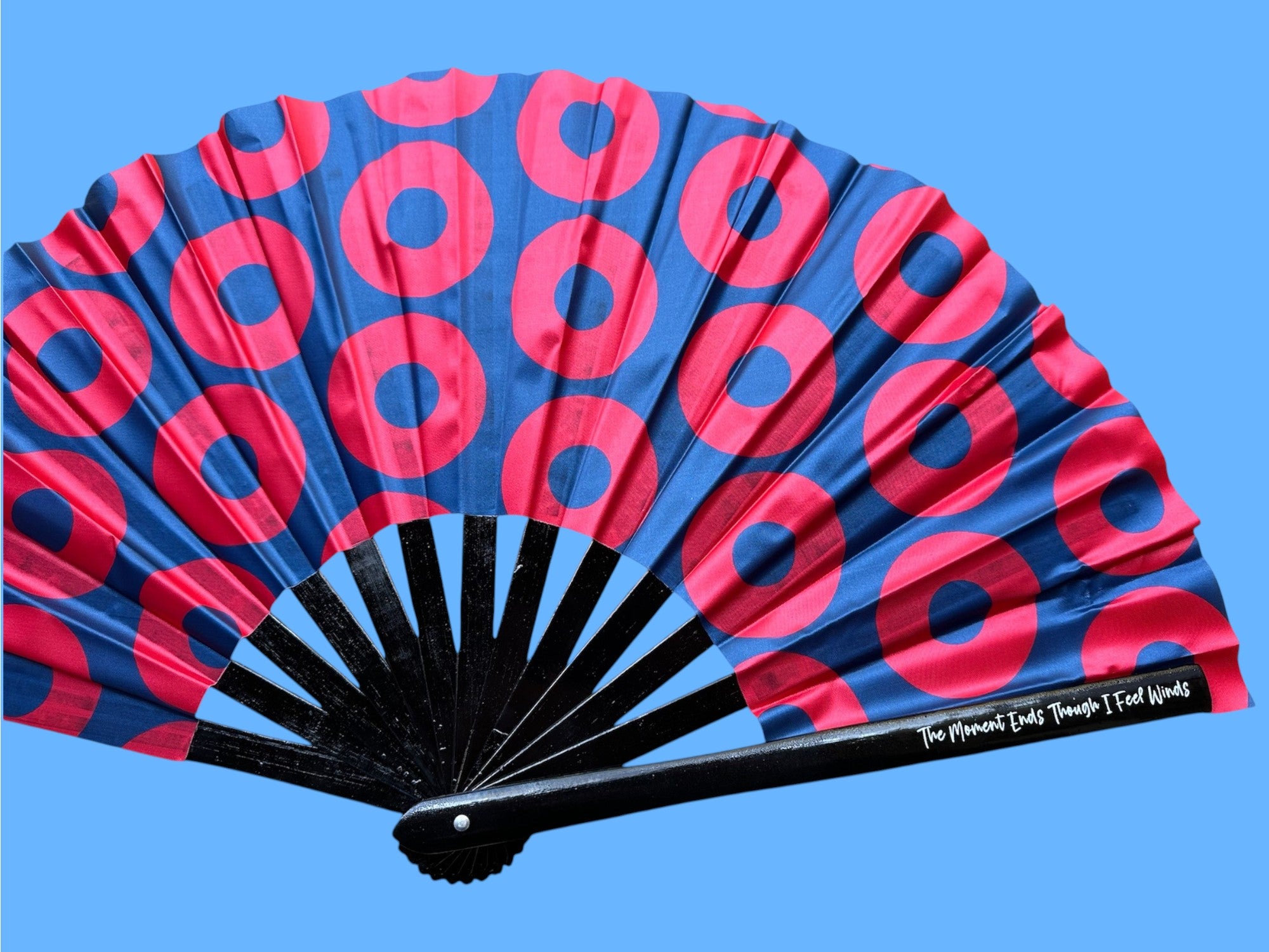 Donut Hand Fan Large - Blue Red – Needle Rock Threads